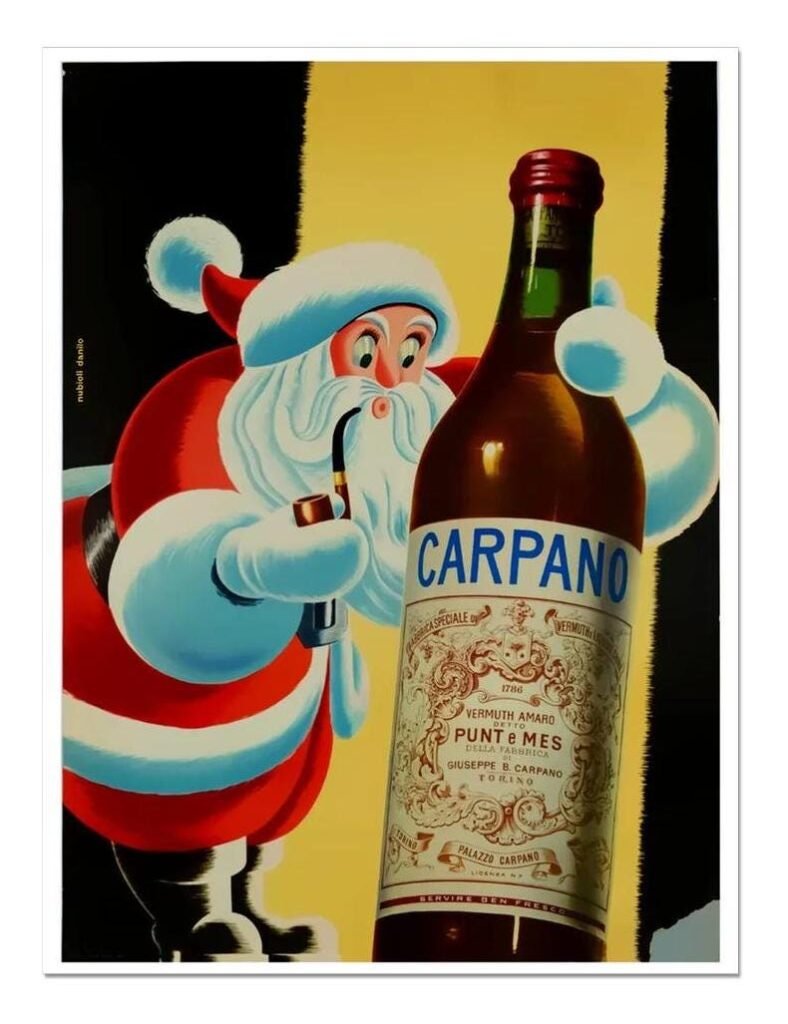 Vintage Carpano Poster, Vintage Food & Drink Poster, Christmas Vintage ...
